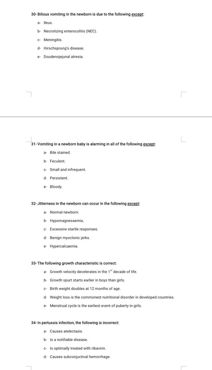 30- Bilious vomiting in the newborn is due to the following except: a- Il..