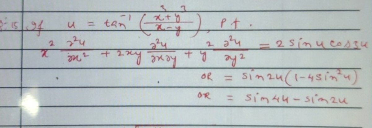 If u = \tan^{-1} \left( \frac{x^3+y^3}{x-y} \right), prove that: x^2 \fr..