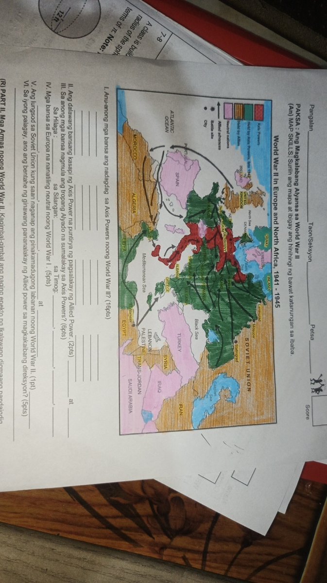 PAKSA: Ang Magkalabang Alyansa sa World War II (An) MAP SKILLS. Suriin an..