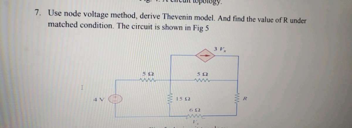 Use node voltage method, derive Thevenin model. And find the value of R u..