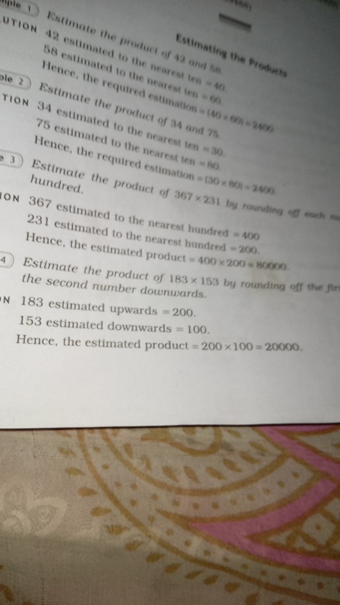 Estimate the product of 183 x 153 by rounding off the first number upward..