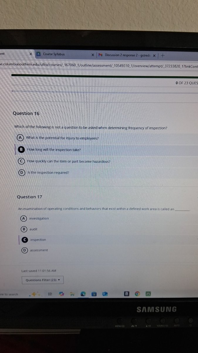 Question 16 Which of the following is not a question to be asked when det..