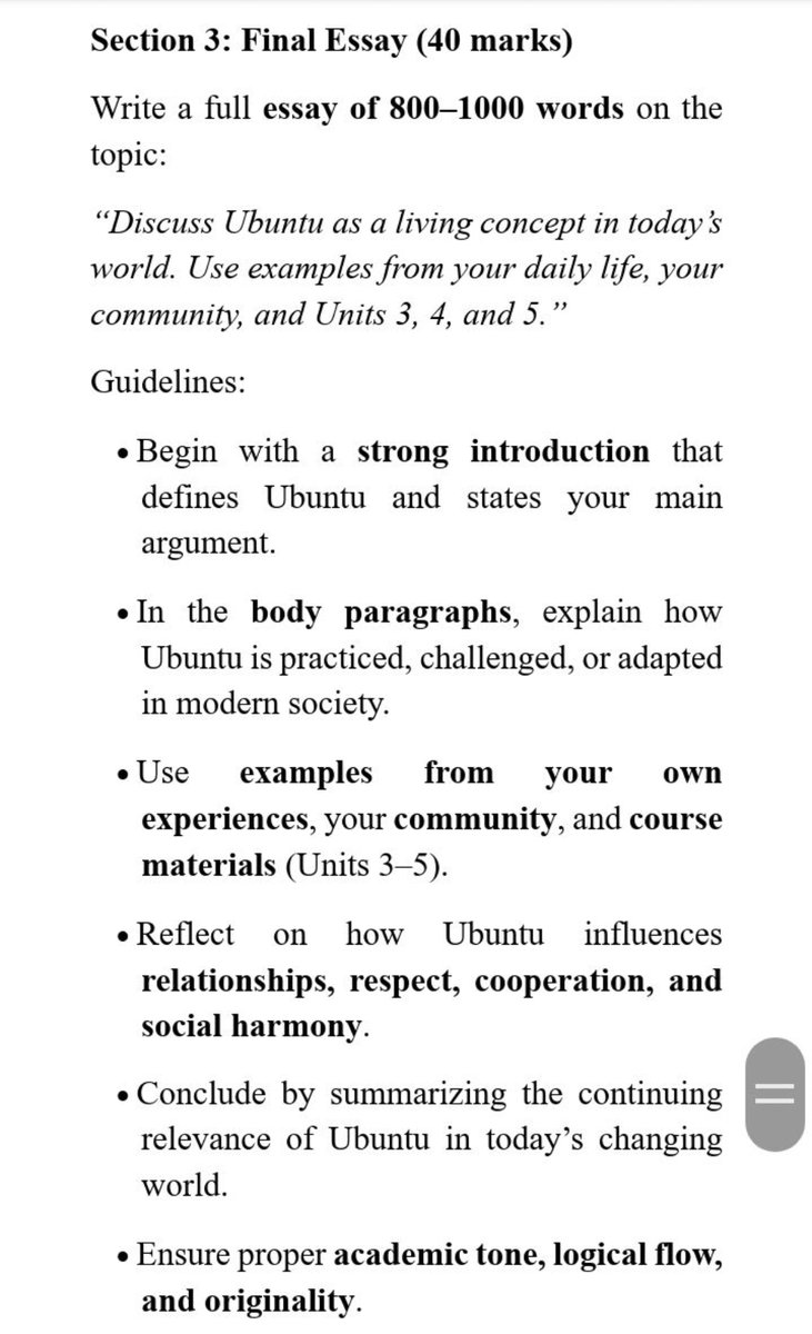 Section 3: Final Essay (40 marks) Write a full essay of 800-1000 words o..