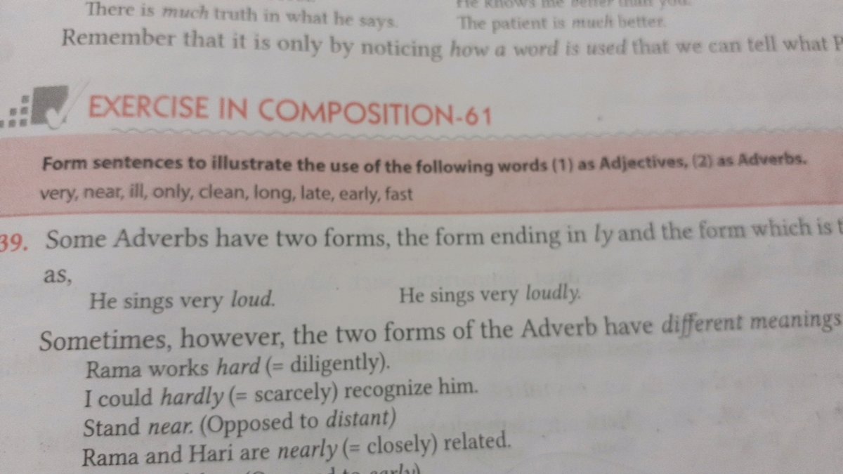 Form sentences to illustrate the use of the following words (1) as Adject..