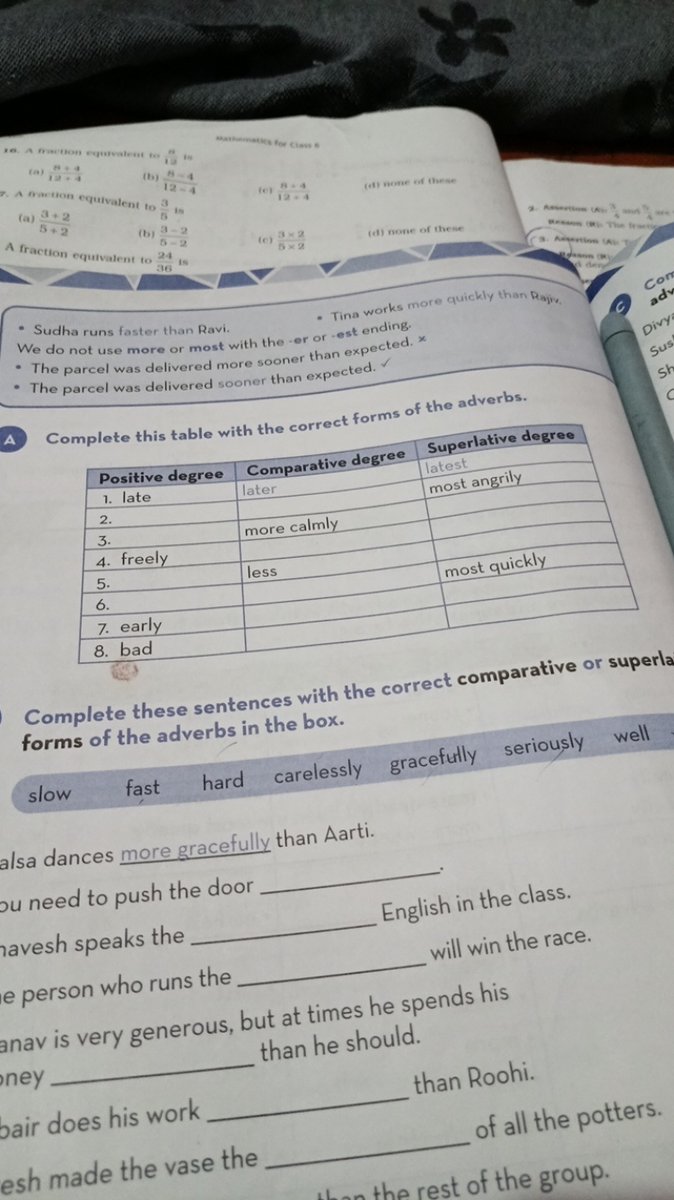 Complete this table with the correct forms of the adverbs. | Positive de..