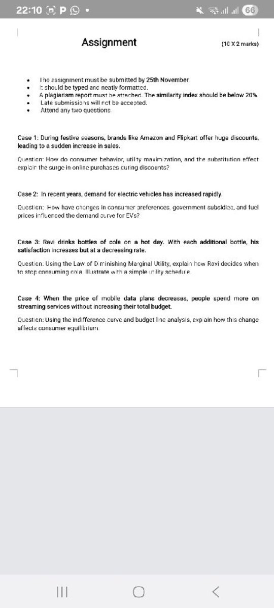 Assignment (10 X 2 marks) The assignment must be submitted by 25th Nove..