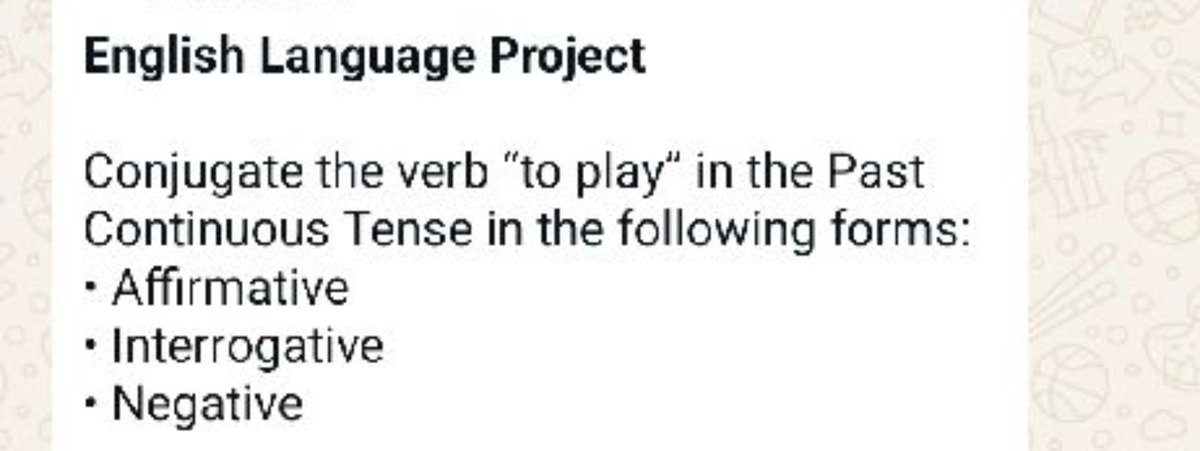 Conjugate the verb "to play" in the Past Continuous Tense in the followin..