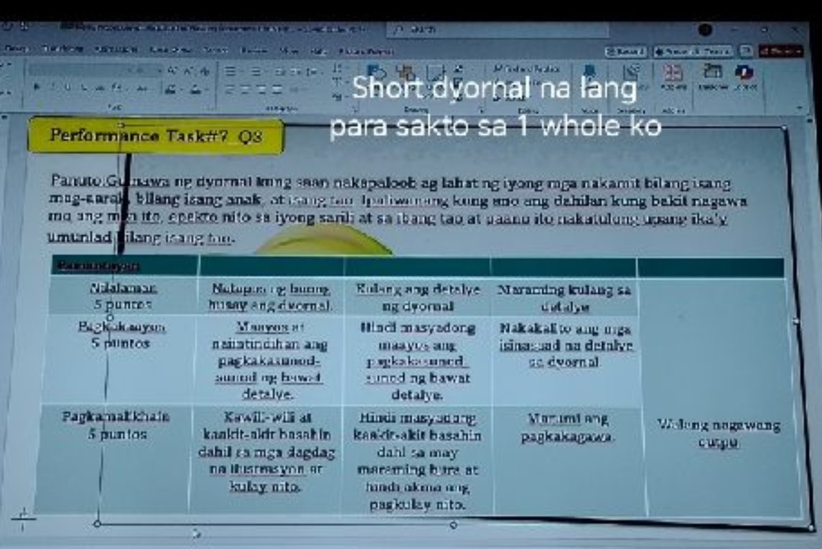 644 50 Performance Task#7 Q3 Proded Felix Short dvornal na lang para sakt..