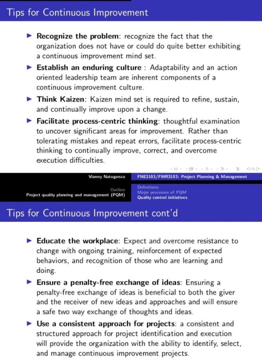 Tips for Continuous Improvement Recognize the problem: recognize the fac..