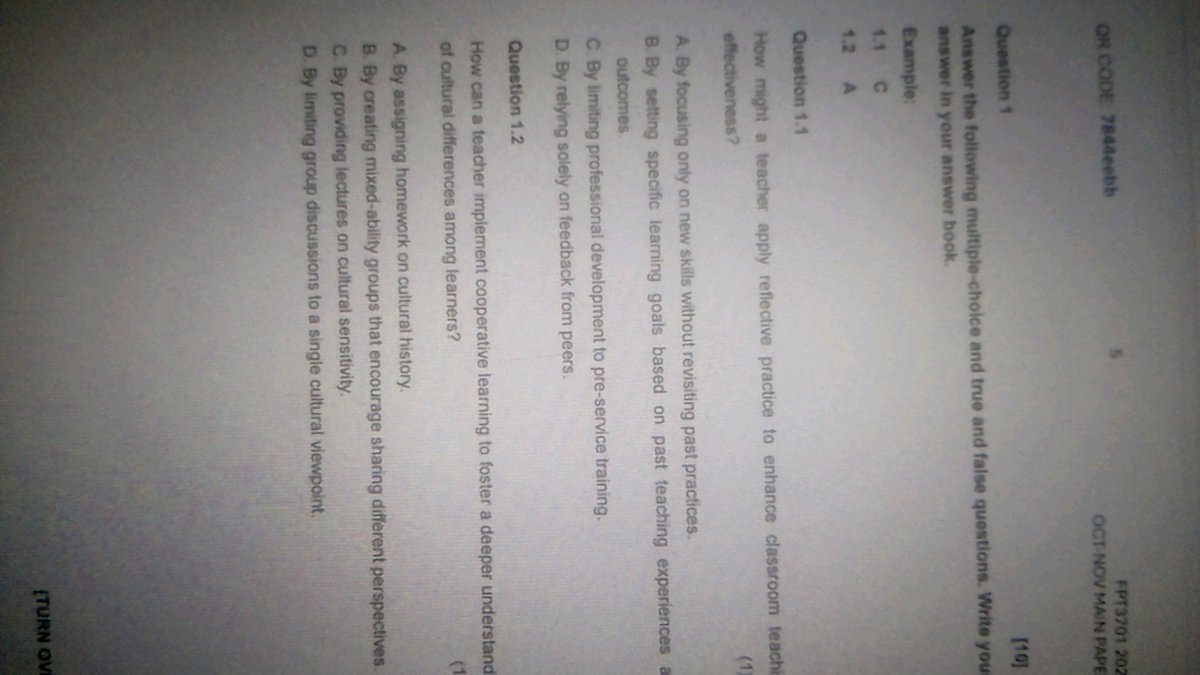 Question 1 Answer the following multiple-choice and true and false questi..