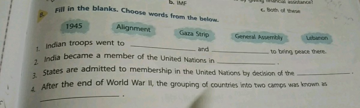 Fill in the blanks. Choose words from the below. Words to choose from: 1..