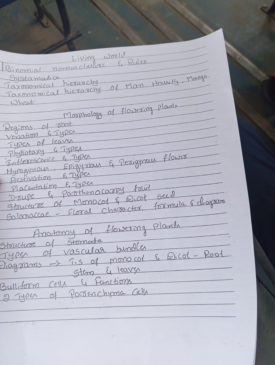 Here is a list of topics related to Biology. Please provide information o..