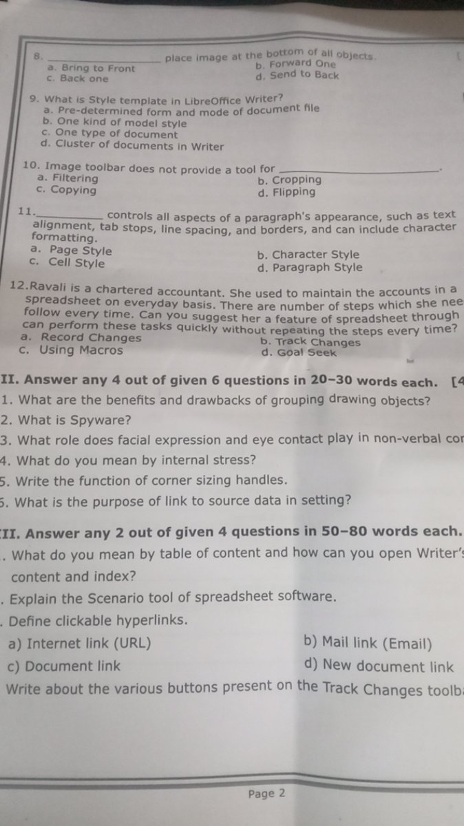 Here are a series of questions related to computer applications and conce..