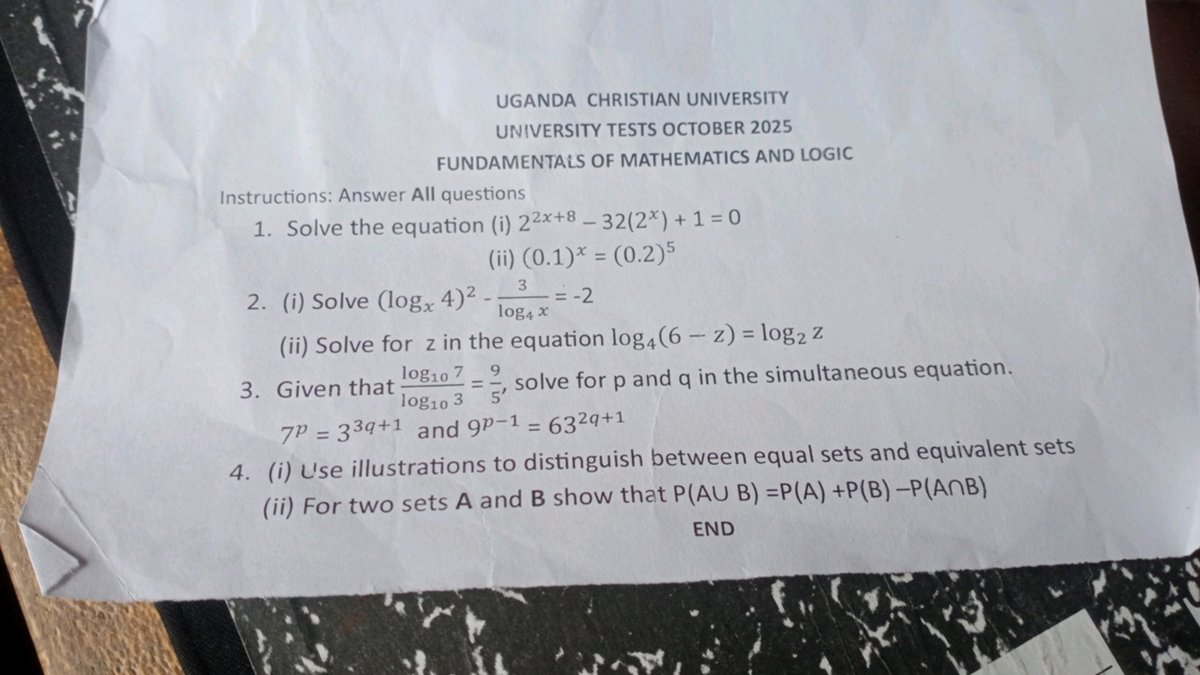 UGANDA CHRISTIAN UNIVERSITY UNIVERSITY TESTS OCTOBER 2025 FUNDAMENTALS OF..
