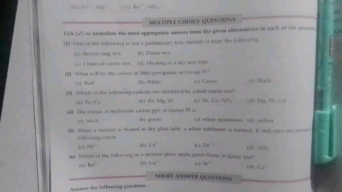 MULTIPLE CHOICE QUESTIONS Tick [ ] or underline the most appropriate answ..