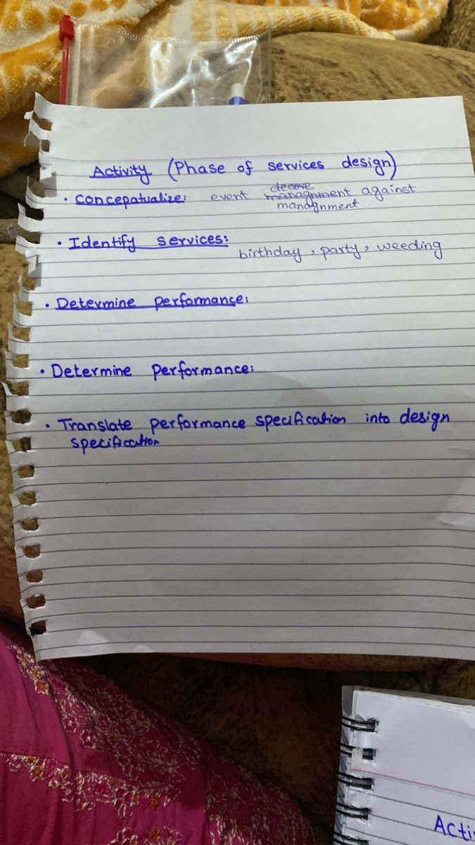 Activity (Phase of services design) Conceptualize: event management agai..