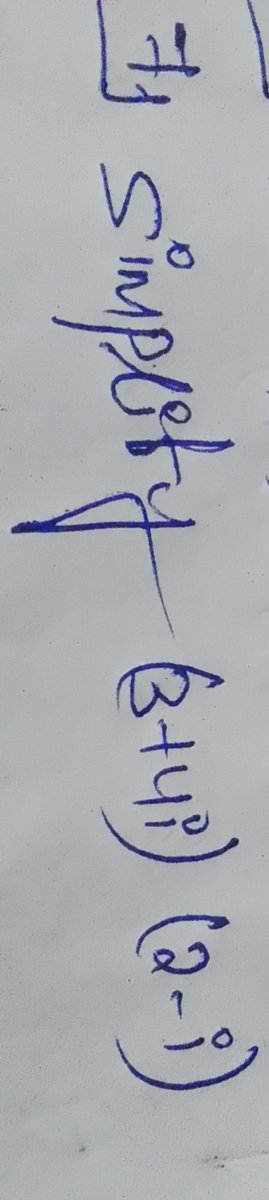 Simplify (6+4i) (6-4i) | Filo
