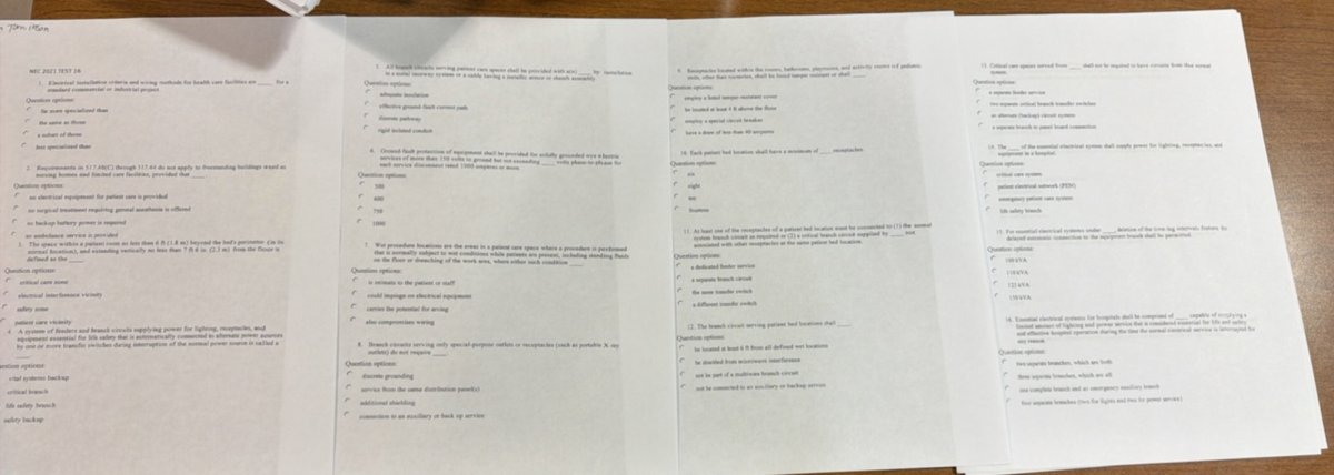 NEC 2021 TEST 16 Electrical installation criteria and wiring methods for..