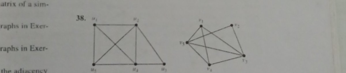 The image shows two graphs, labeled 38. The question asks to find the adj..