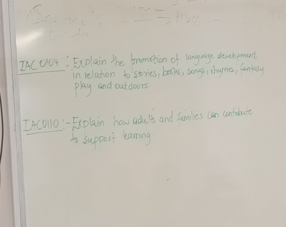 IAC 0104: Explain the promotion of language development in relation to st..