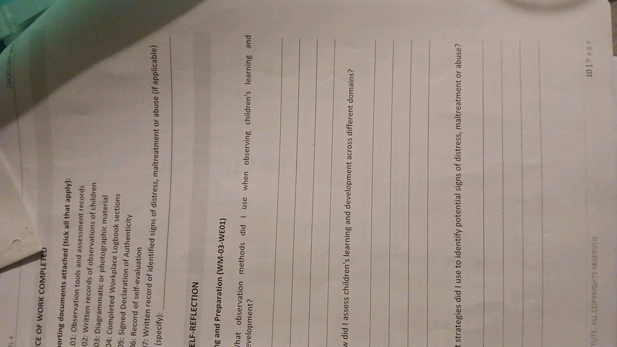 Here are some questions related to self-reflection in the context of obse..