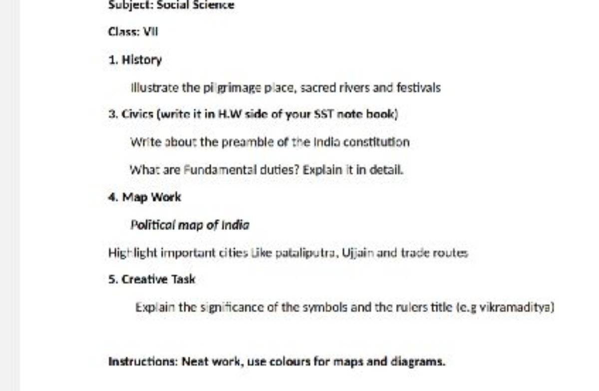 Subject: Social Science Class: VII History Illustrate the pilgrimage