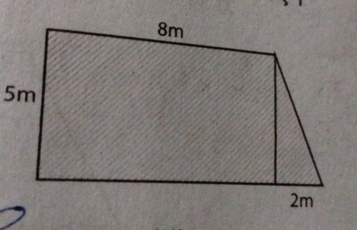 The image shows a shaded region composed of a rectangle and a right-angle..