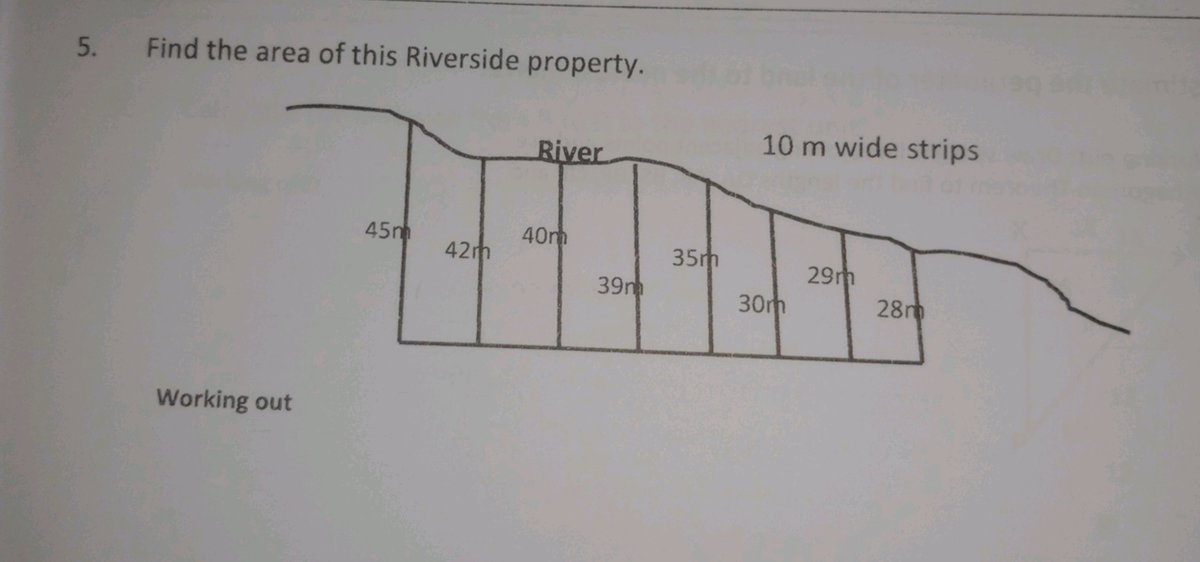 Find the area of this Riverside property. (Diagram shows a property next..