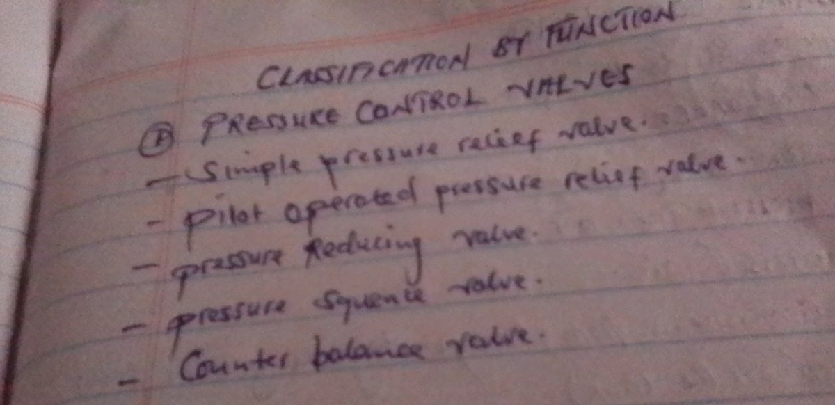 CLASSIFICATION BY FUNCTION PRESSURE CONTROL VALVES Simple pressure reli..