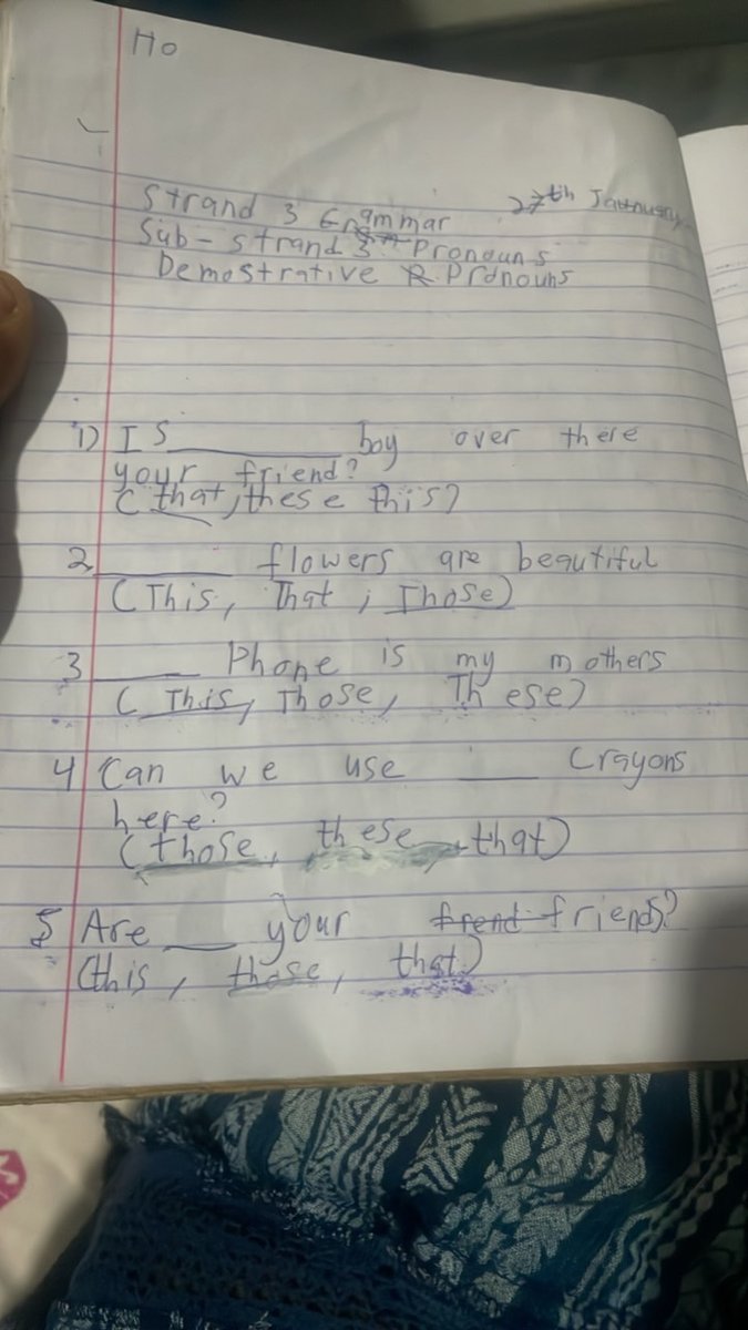 Strand 3 Grammar Sub-strand: Pronouns Demonstrative Pronouns Is __ boy o..