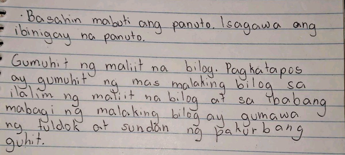 Basahin mabuti ang panuto. Isagawa ang ibinigay na panuto. Gumuhit ng ma..