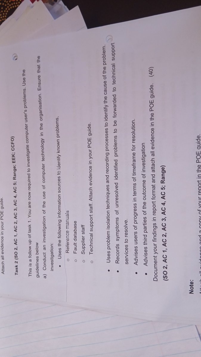 Attach all evidence in your POE guide. Task 2 (SO 2, AC 1, AC 2, AC 3, A..