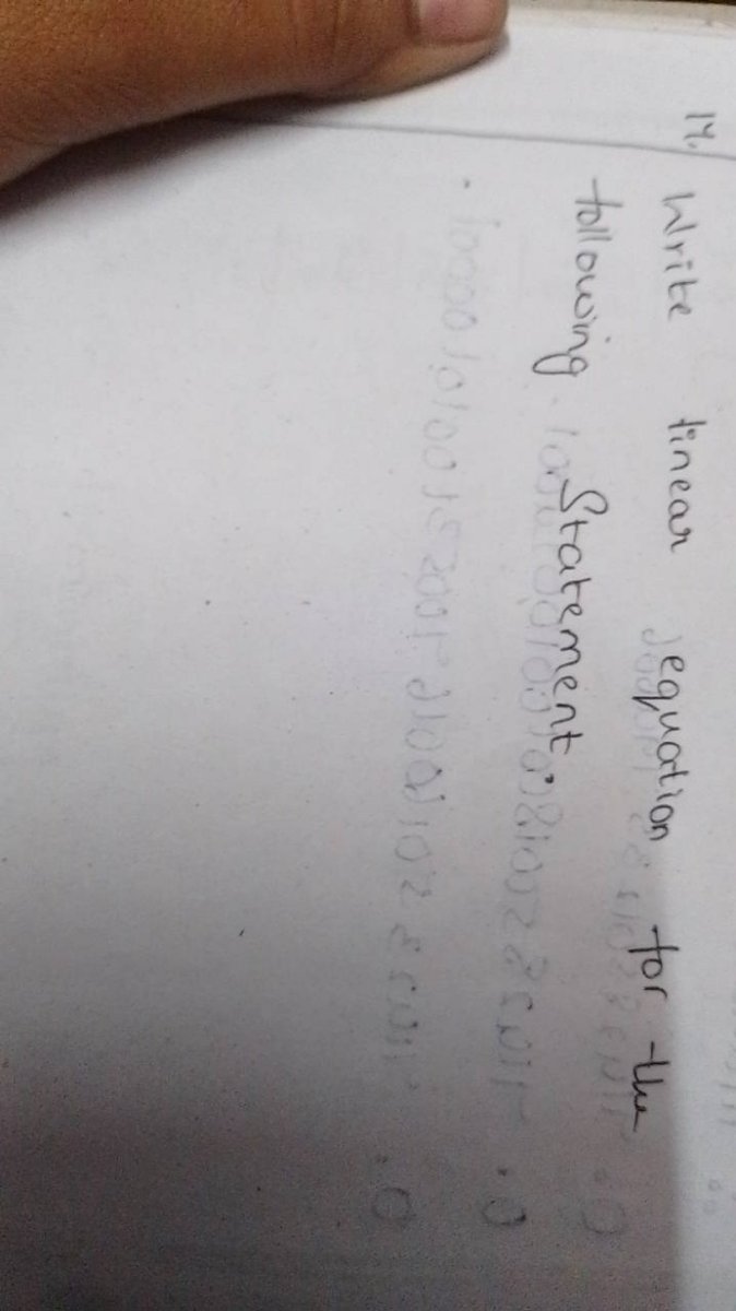 Write linear equation for the following statement: 10000/100 = 200 100/10..