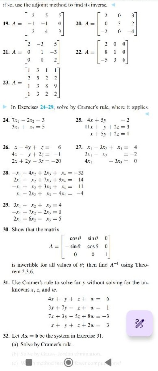 Here are several problems related to matrices and systems of linear equat..