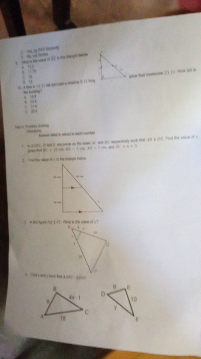 Here are a few questions related to geometry and algebra: Problem Solvin..