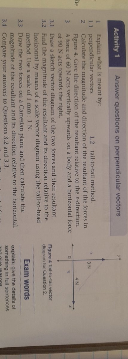 Activity 1 Answer questions on perpendicular vectors Explain what is mea..