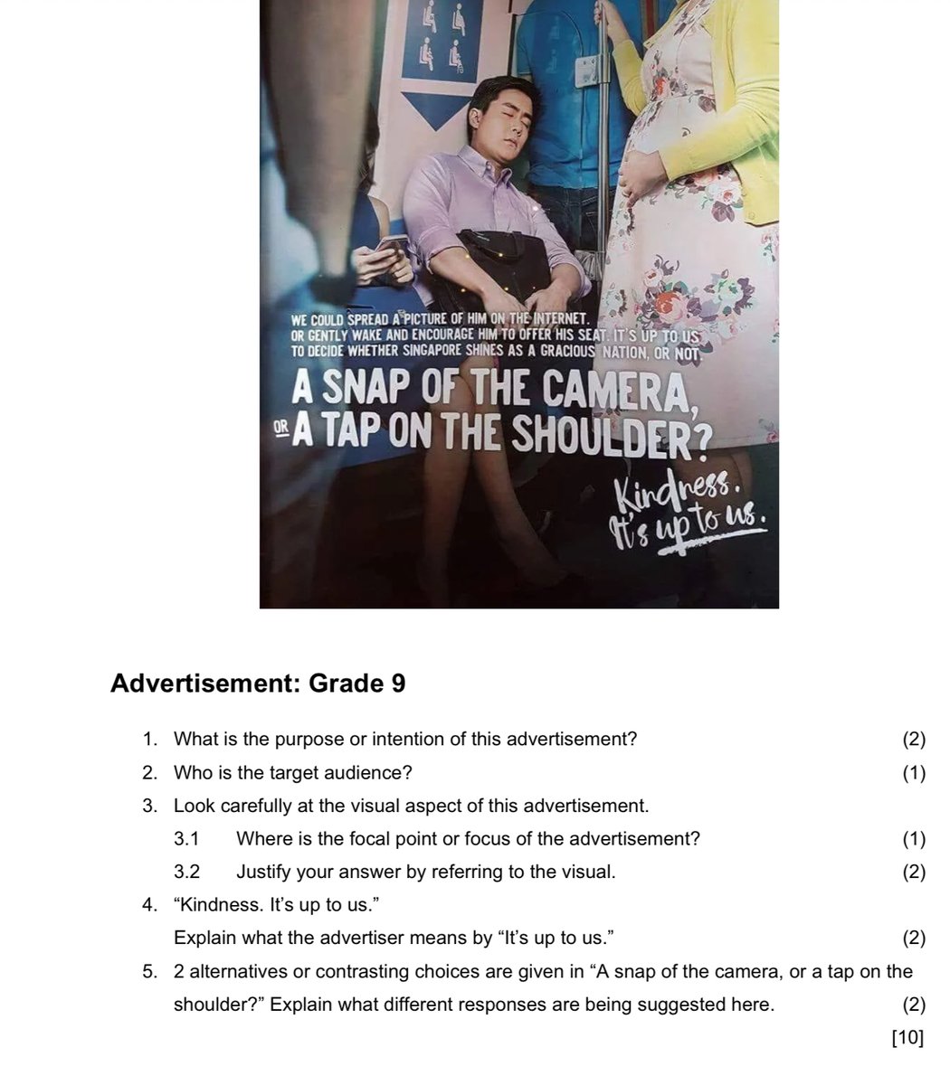 Advertisement: Grade 9 What is the purpose or intention of this advertis..
