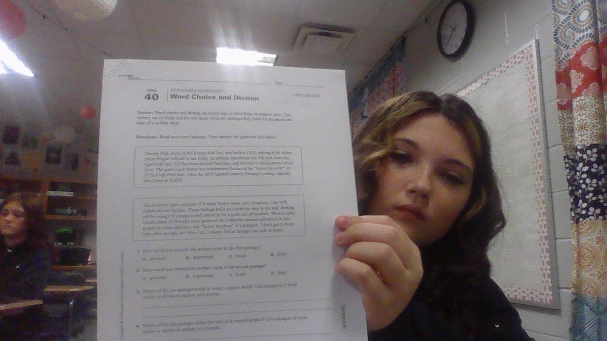 RETEACHING WORKSHEET Word Choice and Diction Review: Word choice and dic..