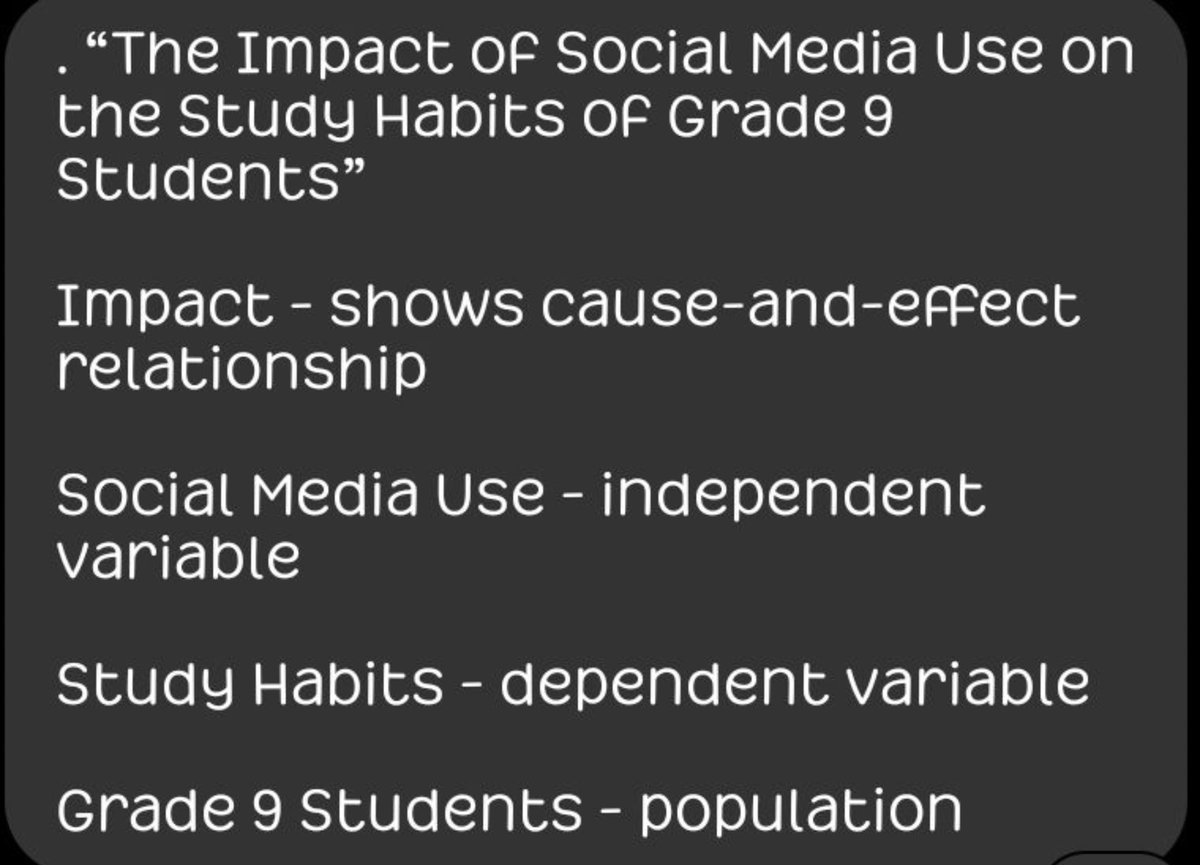 "The Impact of Social Media Use on the Study Habits of Grade 9 Students"