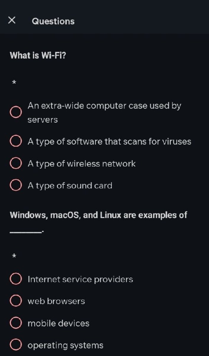 What is Wi-Fi? An extra-wide computer case used by servers A type of sof..