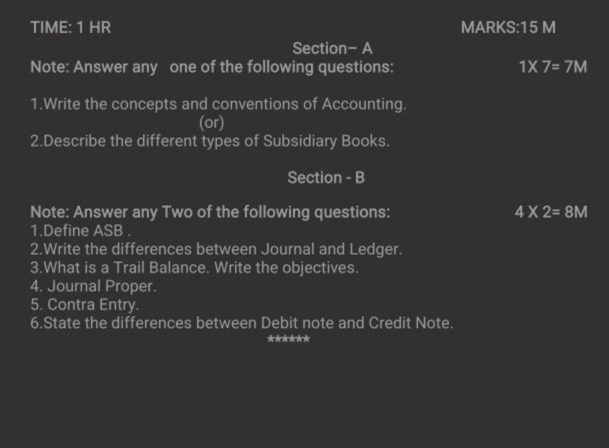 TIME: 1 HR MARKS:15 M Section- A Note: Answer any one of the following q..