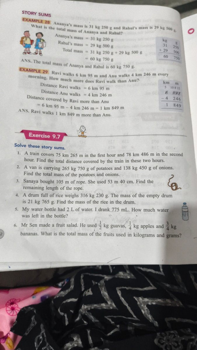 Solve these story sums. A train covers 75 km 265 m in the first hour and..