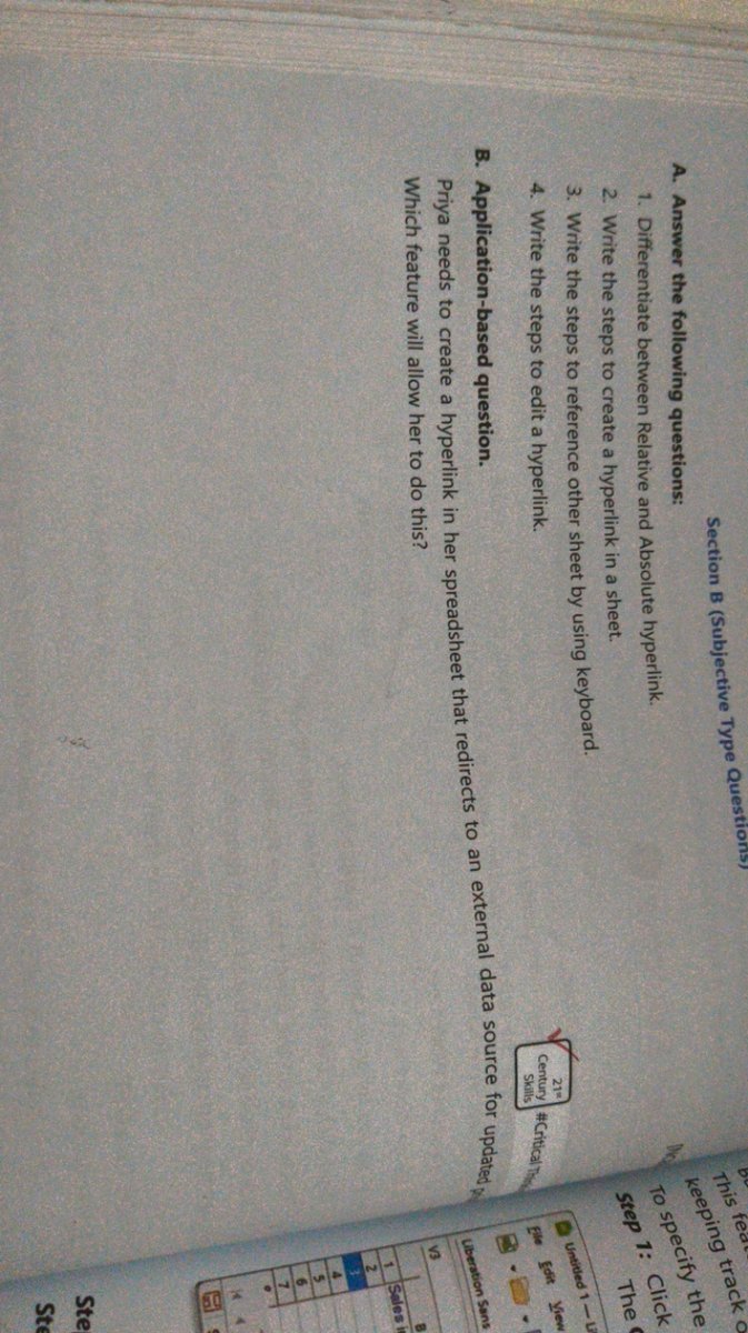 Section B (Subjective Type Questions) A. Answer the following questions: