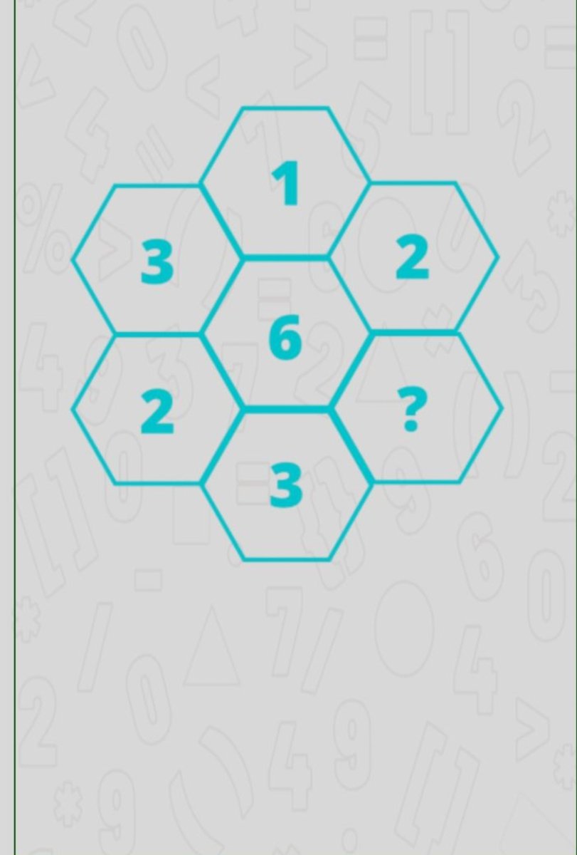 What number should replace the question mark in the given hexagonal patte..