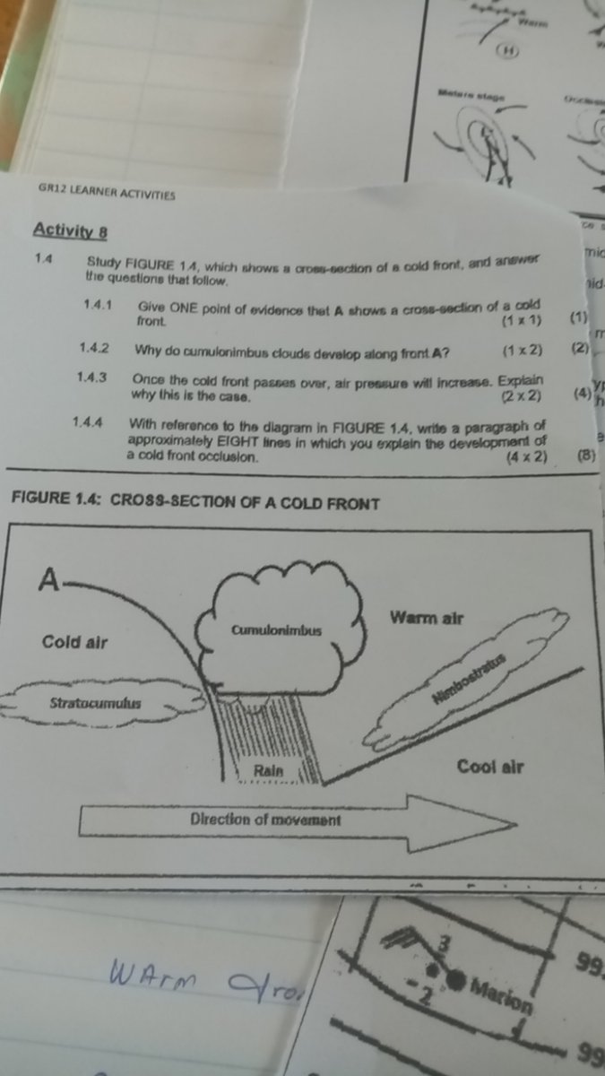 Activity 8 1.4 Study FIGURE 1.4, which shows a cross-section of a cold f..