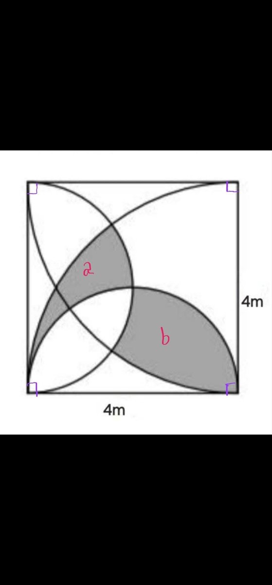 Find the area of the shaded part in the given diagram. The diagram shows