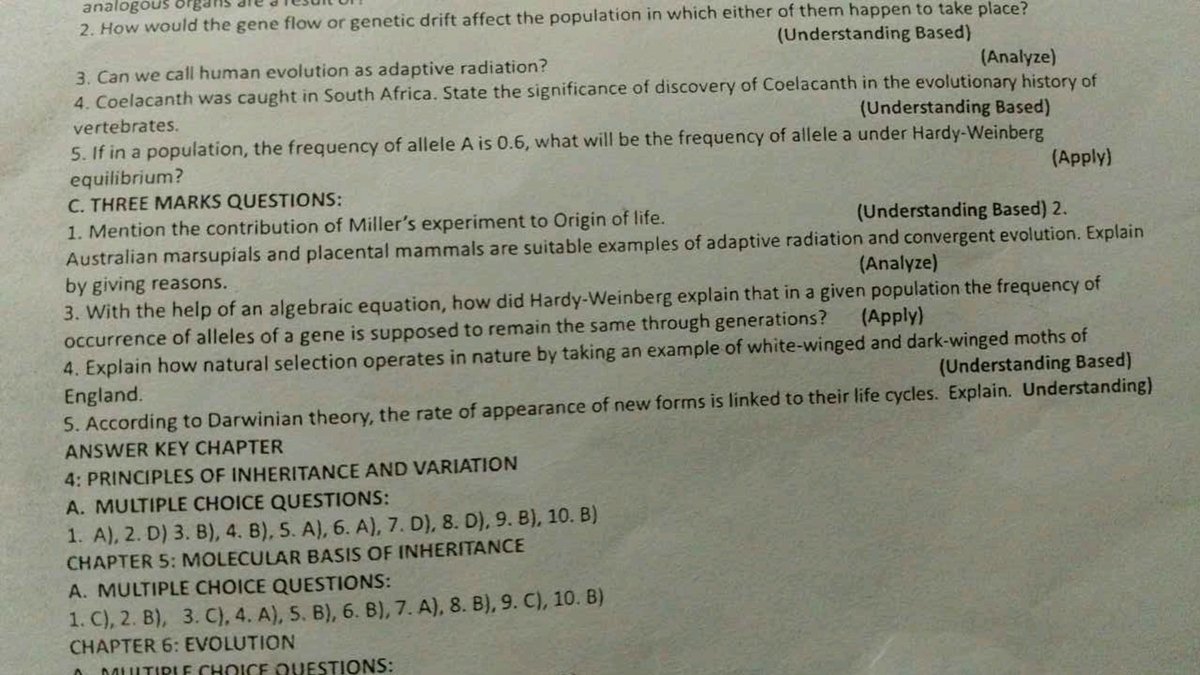 Here are some questions related to Biology: THREE MARKS QUESTIONS: Menti..