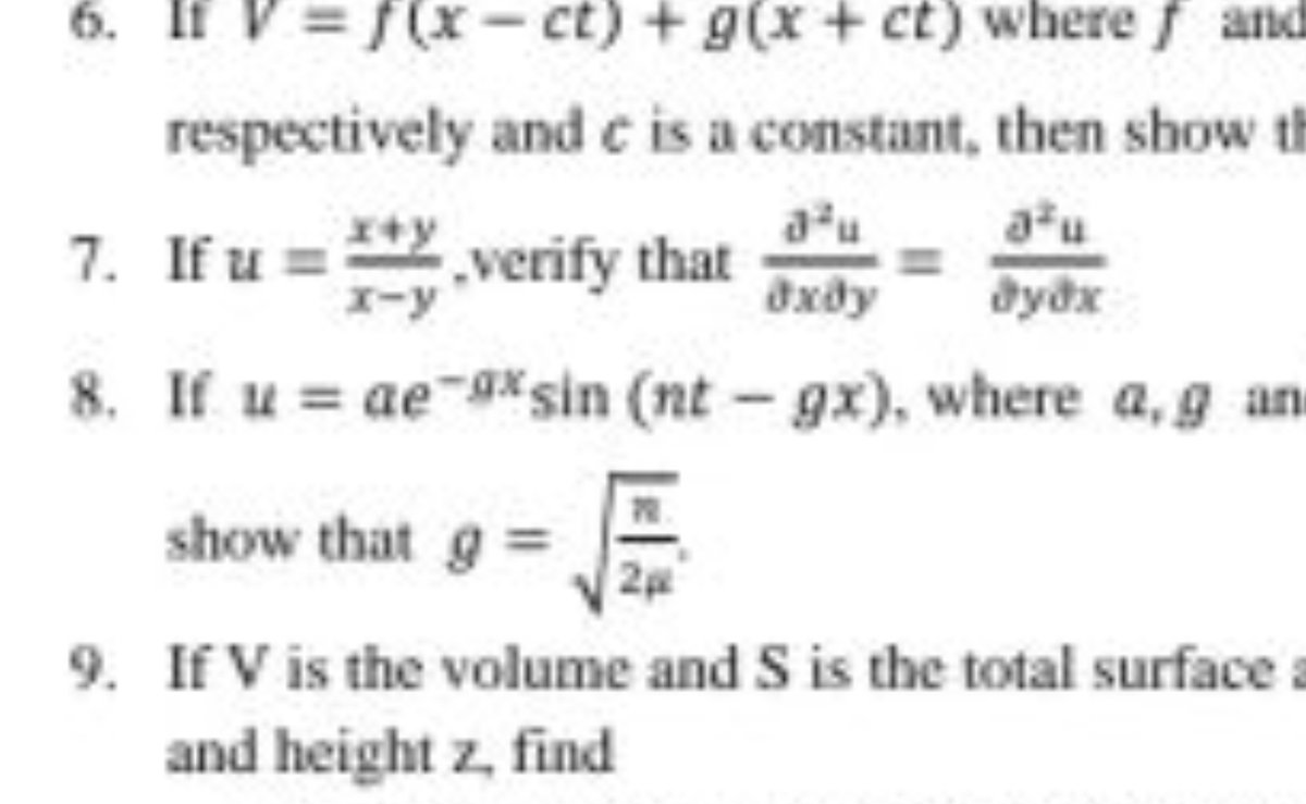 If u = \frac{x+y}{x-y}, verify that \frac{\partial^2 u}{\partial x \parti..