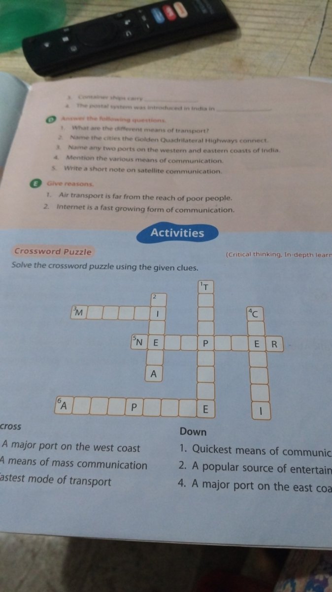 Here's the question image: Answer the following questions. What are the
