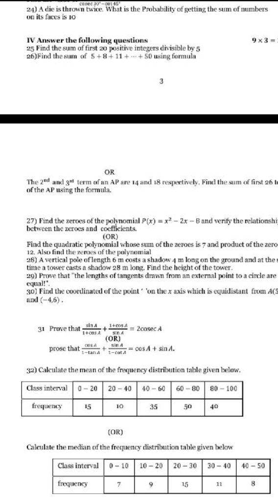 32) Calculate the mean of the frequency distribution table given below.